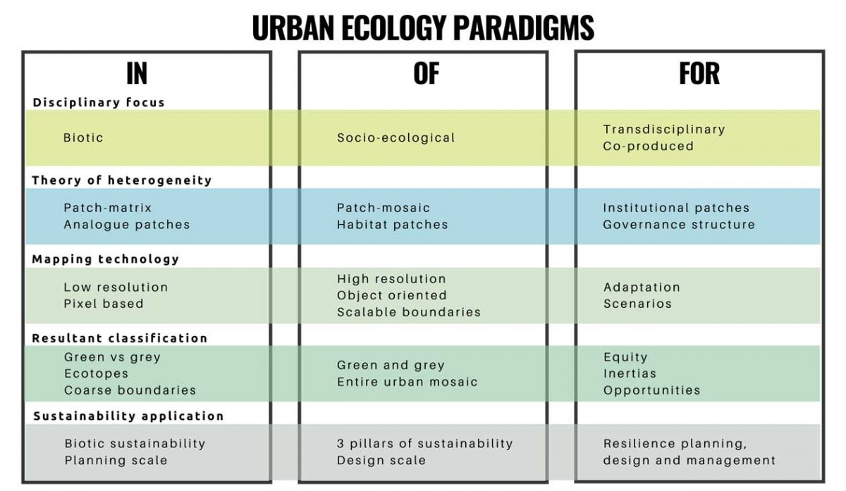 Evolution of urban ecology - three paradigms - The Urban Ecologist